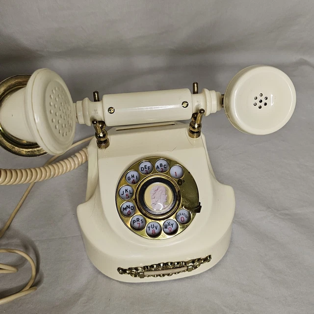VINTAGE 70S COQUETTE Rotary phone Victorian Korea Phone Decor Gold ...