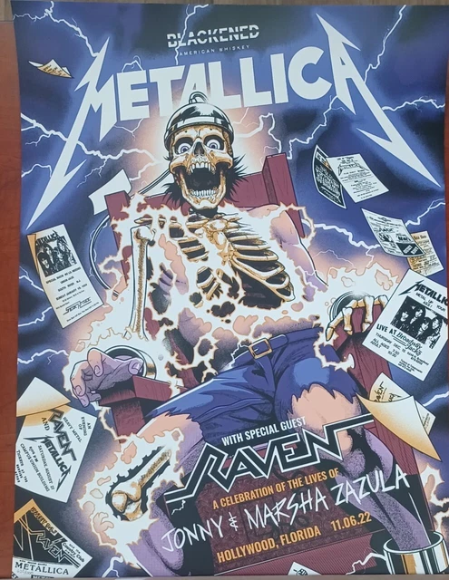METALLICA 2022 TOUR Poster Johnny Zazula Hollywood Fla 11/06/22 £415.66 ...