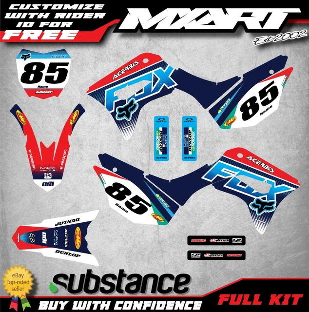 CUSTOM GRAPHICS, FULL kit to fit Honda CRF 125 2019 2020 2021 2022 FOXY ...