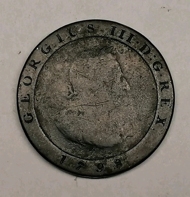 1798 HALF PENNY, George III, Isle Of Man, Milled Copper Coin £19.00 ...