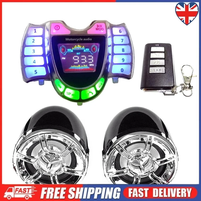 HY-008 MOTORCYCLE BLUETOOTH Speaker Audio System with Mic TF AUX FM ...
