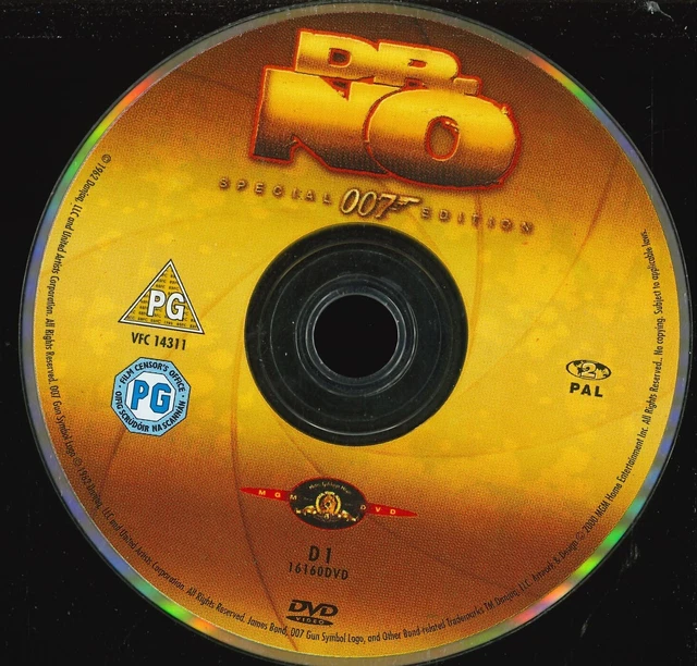JAMES BOND 007 Dr.No (1962) Édition Spéciale DVD, Disque Only, Sean Connery EUR 2,90 - PicClick FR