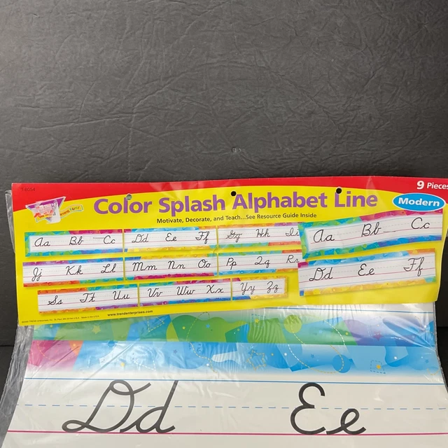 COLOR SPLASH ALPHABET Line Bulletin Board Set Trend Enterprises Inc T ...