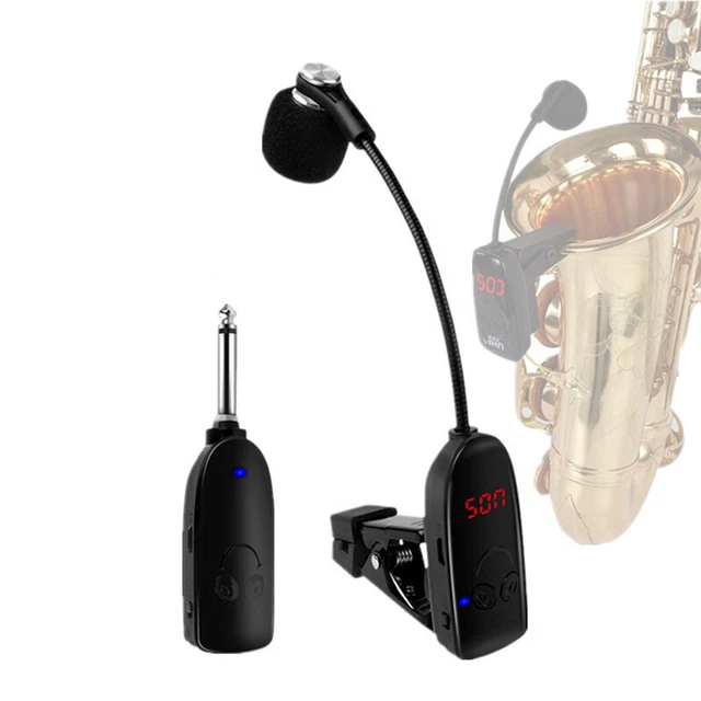 HIGH SENSITIVITY UHF Wireless Microphone System for Saxophone Trumpet ...