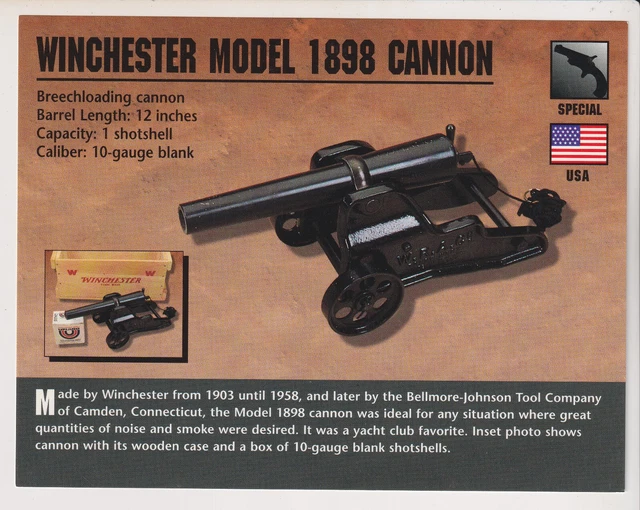 WINCHESTER MODEL 1898 CANNON USA Gun Classic Firearms ATLAS PHOTO CARD ...