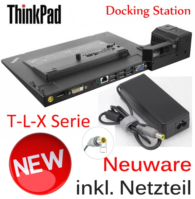 LENOVO DOCKING STATION THINKPAD T430 T430S T510 T510i T520 + NETZTEIL ...