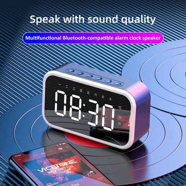 DISPLAY BLUETOOTH RADIO Alarm Clock Display Timer Calendar Time LED ...