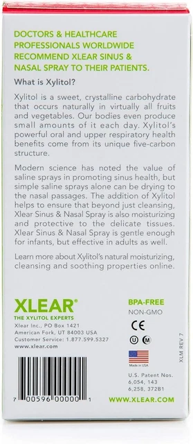 XLEAR SINUS CARE Saline Nasal Spray with Xylitol, 45Ml (1.5Oz) £13.40 ...