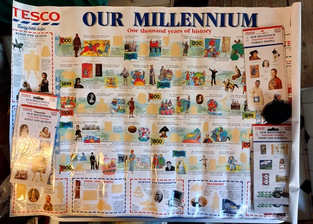 TESCO'S MILLENNIUM WALL Chart and Stickers £3.84 - PicClick UK