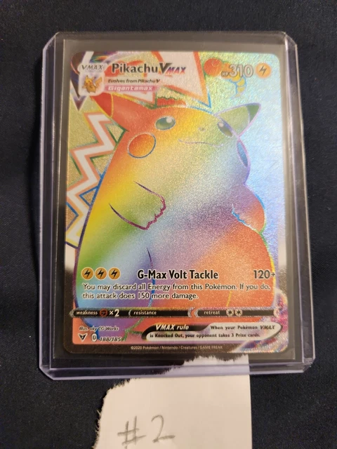 PIKACHU VMAX RAINBOW Secret Rare Pokemon Card Vivid Voltage 188/185 EUR ...