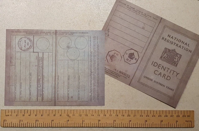 5 EACH REPRO WW2 ID card AND tag 1940 Blitz Kids School History Child ...