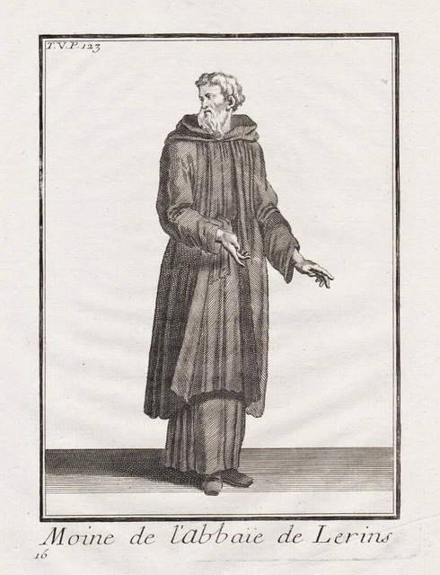 ABTEI LÉRINS CANNES monk Mönch Orden Order Tracht costumes engraving ...