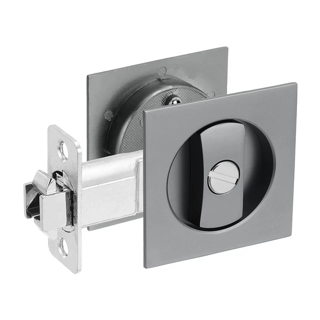 RECESSED DOOR LOCK Square Pocket Door Lock Invisible 2 Sided Hardware ...
