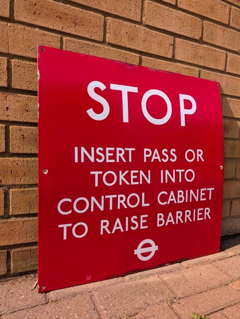 GENUINE TFL LONDON Bus Underground Enamel Sign Route master Stop ...