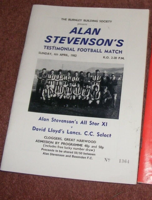 BURNLEY ALAN STEVENSON Testimonial Match v David Lloyds Lancashire ...