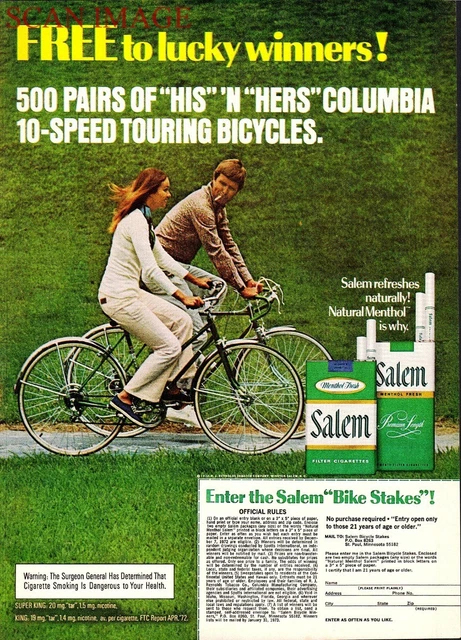 1972 ADVERT SALEM Filter Cigarettes (4) Tobacco Smoking Original Print ...