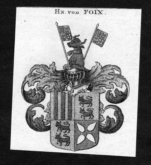 1820 - FOIX Armoiries Adel Coat De Bras Et Heraldry Héraldique Gravure ...