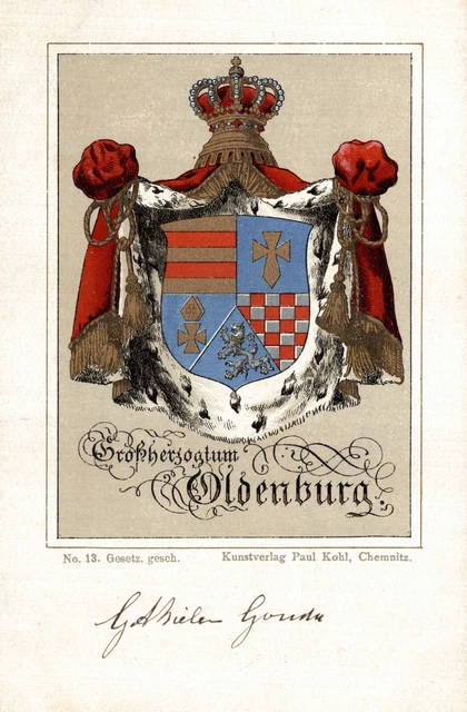 STEMMA, COAT OF ARMS, WAPPEN - OLDENBURG - Ediz. Paul Kohl (13) - #043 ...