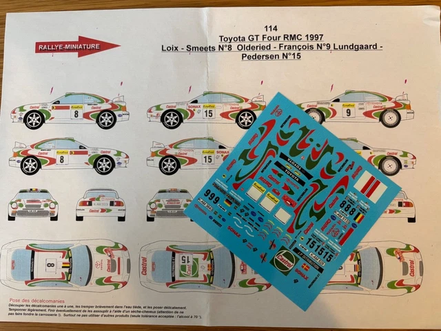 DECALS 1/43 TOYOTA Celica Loix Rallye Monte Carlo 1997 Wrc Rally EUR 5 ...