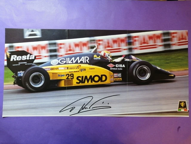 ORIGINAL AUTOGRAMM POSTER Pierluigi Martini Minardi Formel 1 GP 1985 ...