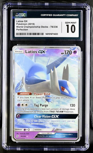 LATIOS GX 78/236 World Championship Promo - Graded Pokemon Card CGC 10 ...