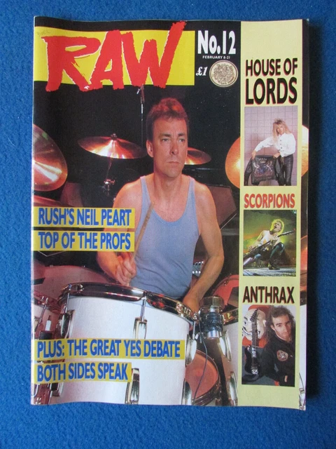 RAW MAGAZINE ISSUE 12 February 1989 MUSIC METAL ROCK RUSH NEIL PEART ...