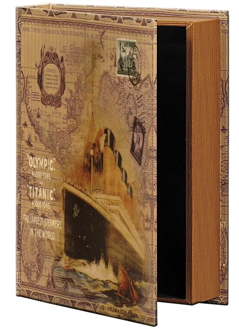 XL HOLLOW FAKE Book Safe , Secret Storage Box , with the SS RMS Titanic ...
