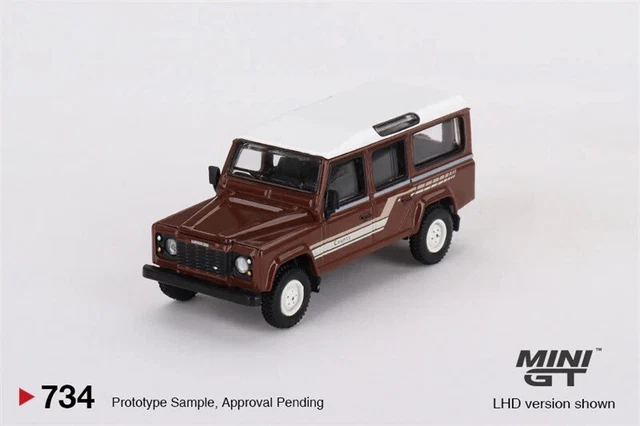 MINI GT 1/64 Land Rover Defender 110 1985 Country Station Wagon Brown ...