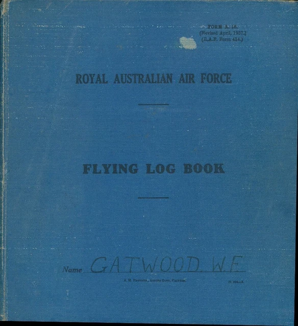BOOKS - TWO RAAF WW2 Log Books, 429104 Flight Sergeant W.F. Gatwood ...