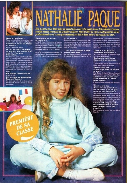 NATHALIE PAQUE = Coupure De Presse 1 Page 1989 / Clipping EUR 8,00 ...
