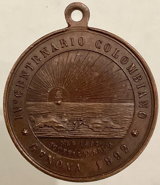 GENOVA IV° CENTENARIO Colombiano 1892 Medaglia Ricordo Cristoforo Colombo EUR 45,00 - PicClick IT
