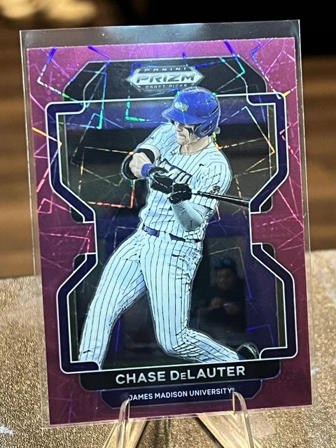 2022 PANINI PRIZM Draft Picks #PDP16 Chase DeLauter Neon Pink Velocity ...