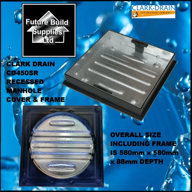 CLARK DRAIN BLOCK Paving Square To Round Manhole Cover 450Mm X 80Mm ...