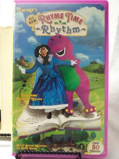 BARNEY'S RHYME TIME RHYTHM Vhs Video Tape 1999 Mother Goose Clamshell ...