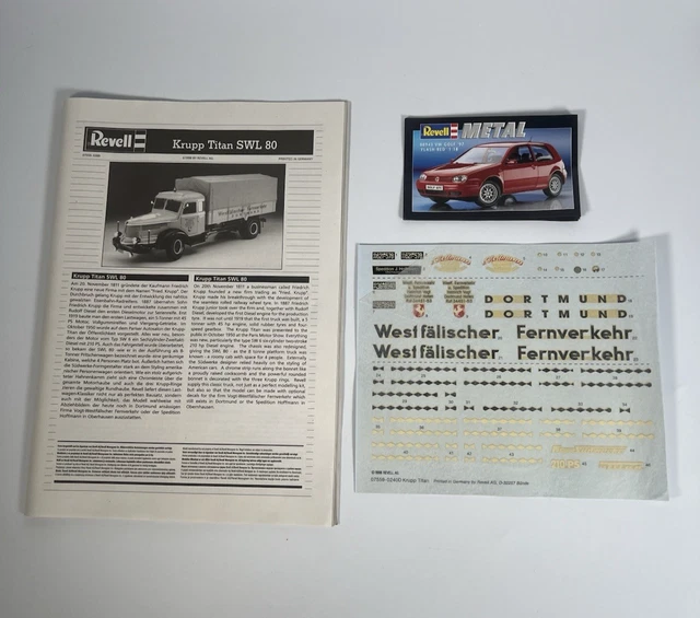 VINTAGE REVELL 1:24 Krupp Titan SWL 80 07559 Model Kit SEALED PARTS ...