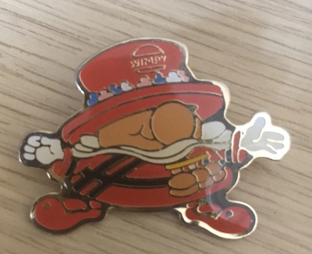 VINTAGE MR. WIMPY Beefeater Fast Food Mascot Enamel Pin Badge Mint UK ...