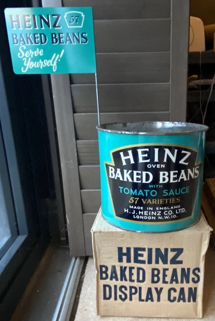 RARE HEINZ BAKED Beans Advertising Shop Display Tin 42cm x 25cm ...
