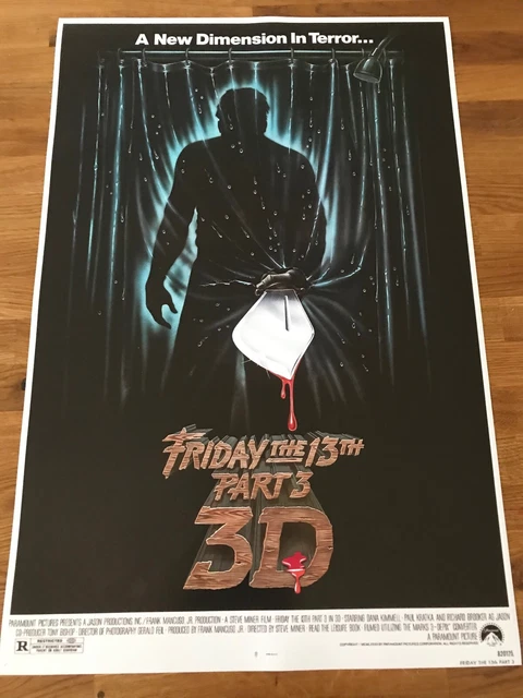 MOVIE POSTER FRIDAY The 13th part 3 430mm x 650mm (Bit bigger than A2 ...