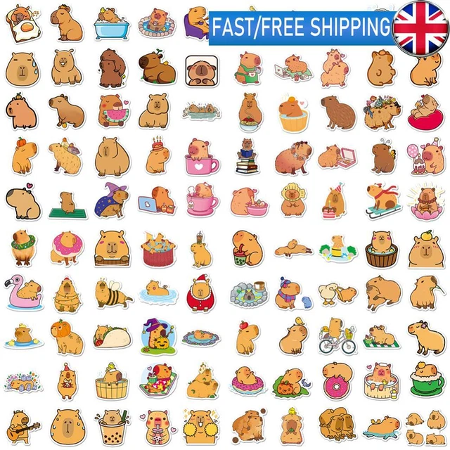 100PCS CUTE CAPYBARA Stickers Multi-Function Capybara Decals Capybara ...