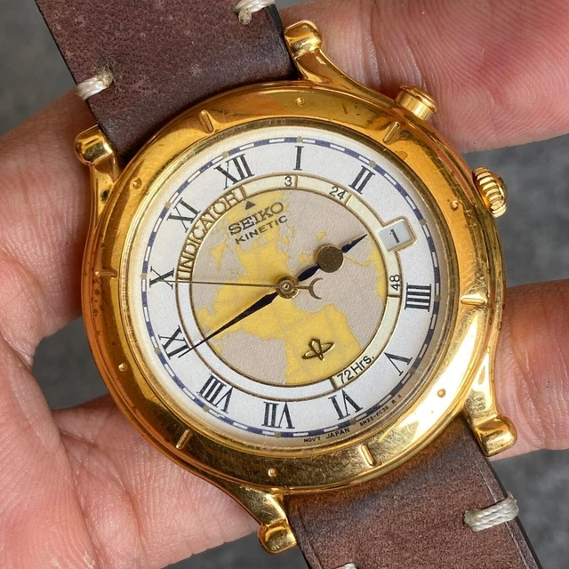 RARE SEIKO KINETIC Age of Discovery Quartz 5M22-6B00 Vintage watch ...