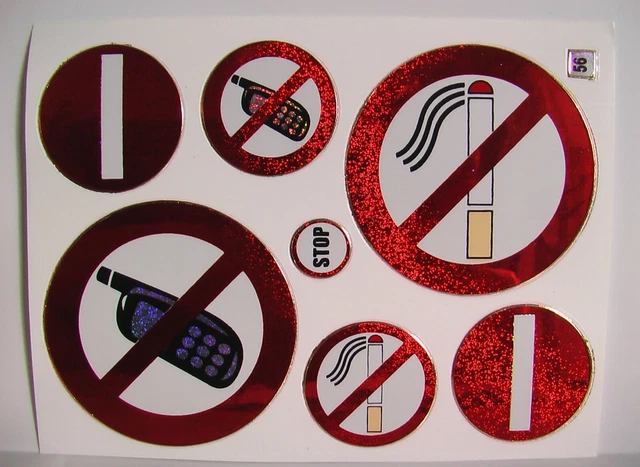7 HANDY-VERBOT- RAUCH-VERBOT- EINTRITT-Verboten-Aufkleber ...
