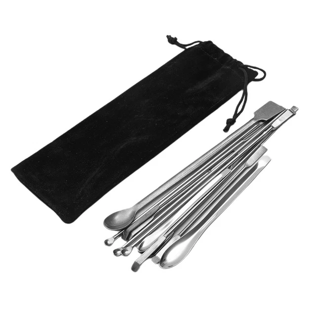 LONG HANDLE STAINLESS Steel Lab Spoon Spatula for Easy Material ...