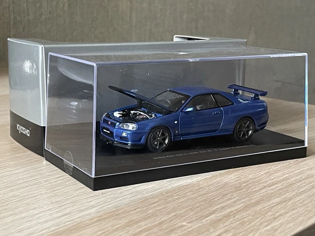 NISSAN SKYLINE GT-R V-Spec II R34 2002 Bayside Blue Kyosho 03381BL 1/43 ...