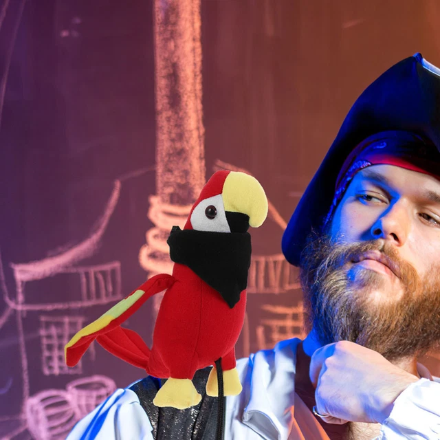 1 SET OF Stuffed Pirate Parrot Eye Mask Halloween Plush Parrot Pirate ...