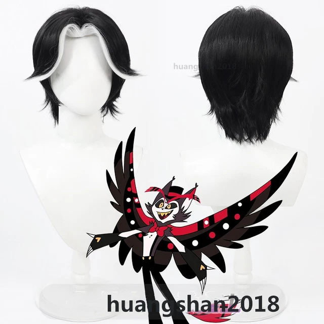 2024 ANIME HAZBIN Hotel Husk Short Wig Cosplay Synthetic Halloween Hair ...