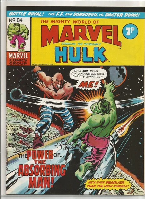 VINTAGE MARVEL WORLD / Incredible Hulk comic book #84 from May 1974 EUR ...