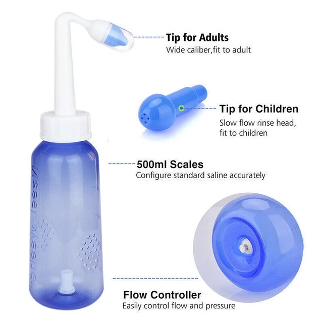 HYDRO NASAL IRRIGATOR Washer Sinus Irrigation System Neti Pot Nose ...