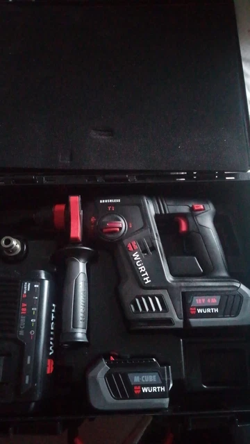 TRAPANO TASSELLATORE AVVITATORE Wurth con batterie M-Cube 18v 5ah nuovo ...