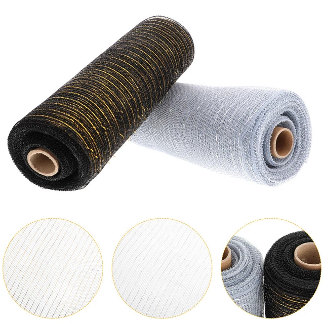 2 PCS TULLE Bow Wedding Party Ribbon Decoration Grid Mesh Roll Decorate ...