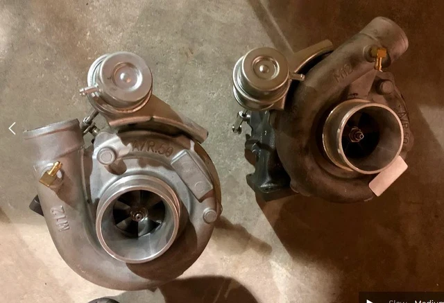 USED INTERNAL TWIN TURBOS 2X T3 TURBOCHARGER TWO UNITS T04E TRIM 3 ...